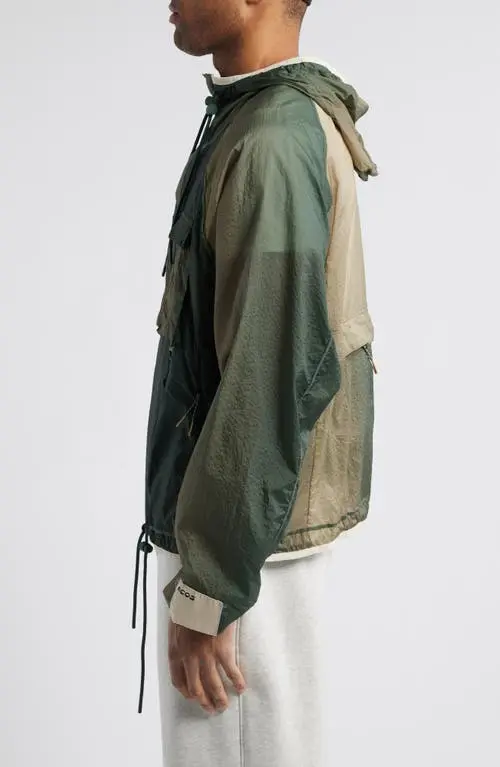 Rc Outdoor Supply Packable Nylon Ripstop Anorak In Gradient Green